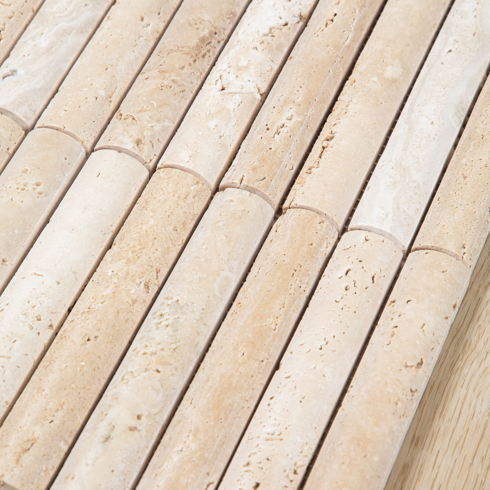 Travertine Beige Marble Flute Mosaic – Cheap Tiles Online